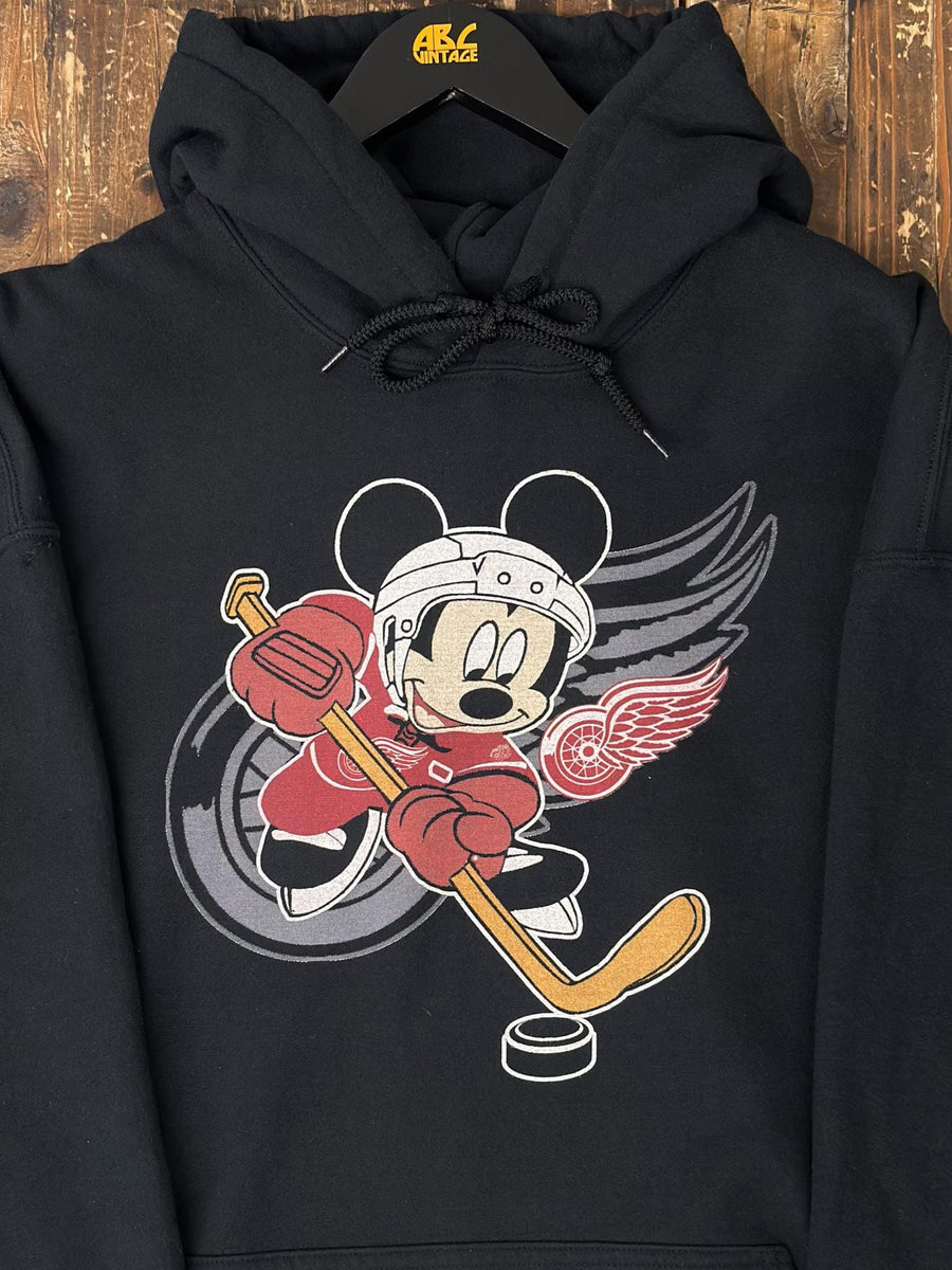 Detroit Red Wings Vintage 2000s Mickey Mouse Hoodie Black – ABC Vintage