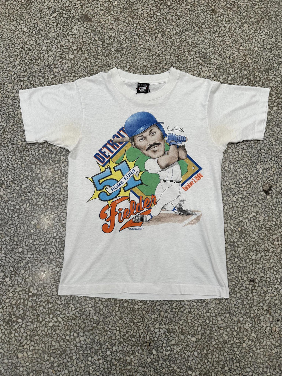 Detroit Tigers Vintage 1990 Cecil Fielder Home Runs Tee White – ABC Vintage