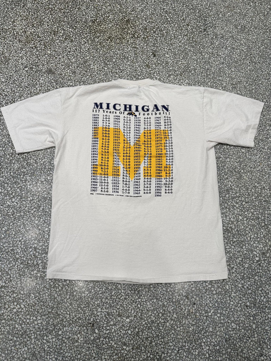 Michigan Wolverines Vintage 1995 117 Years of Football Tee – ABC Vintage
