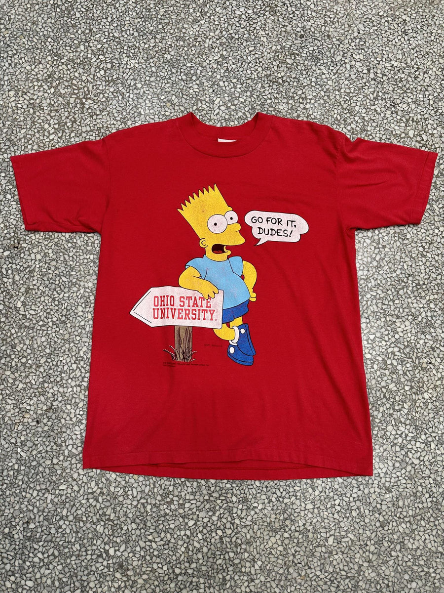 Ohio State Vintage 1990 Bart Simpson Faded Red – ABC Vintage