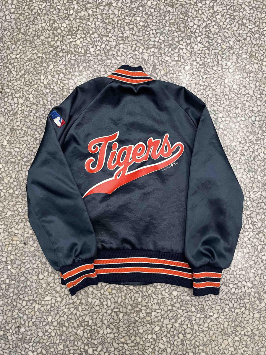 Detroit Tigers Vintage 1990 Chalk Line Youth Satin Bomber Jacket – ABC ...