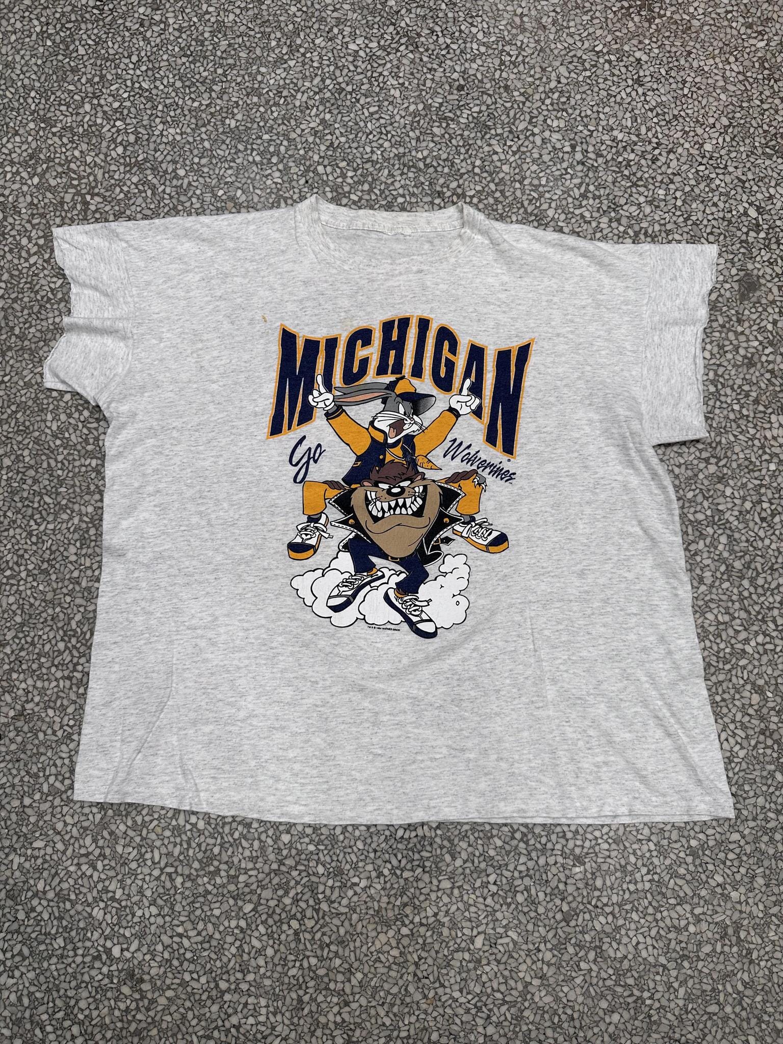 Michigan Wolverines Vintage 1994 Bugs Bunny Taz Faded Grey – ABC Vintage